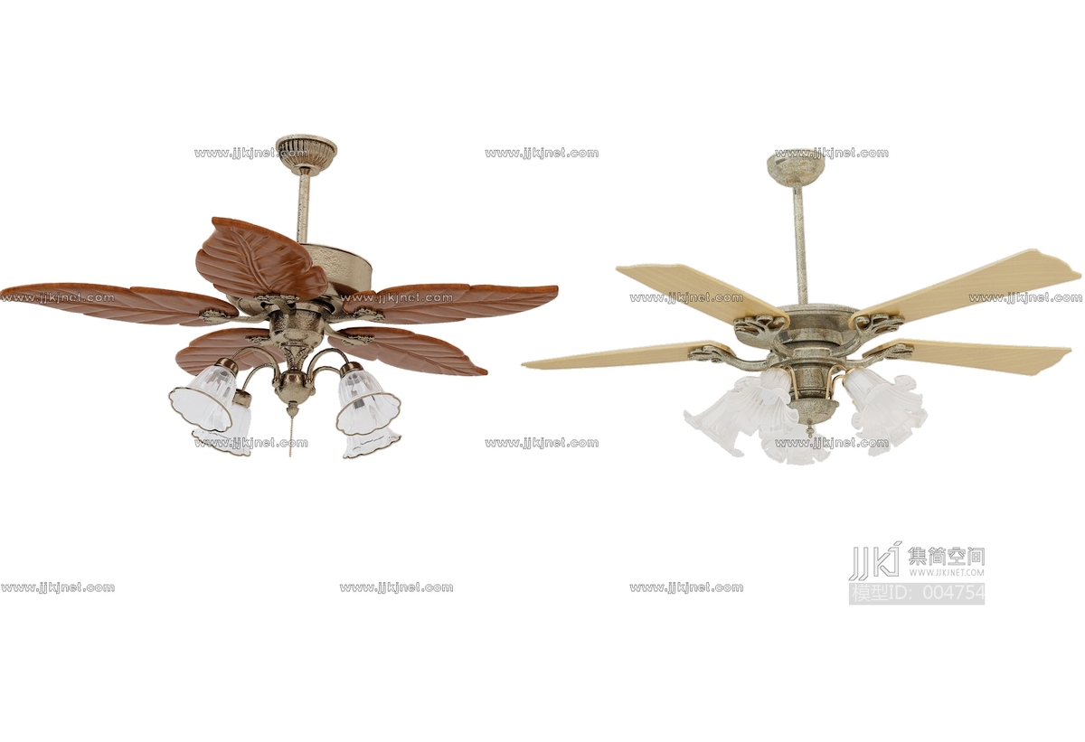 Z07-0703风扇吊灯3d模型下载-【集简空间】「每日更新」