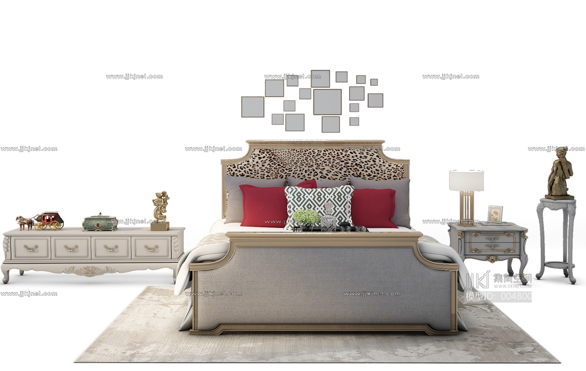 Z07-0706简欧床组合3d模型下载-【集简空间】「每日更新」