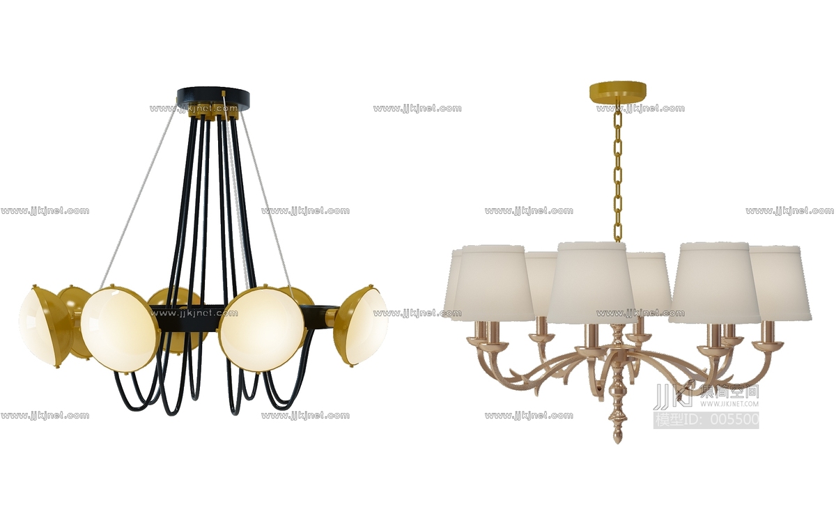 Z03-0723铁艺吊灯3d模型下载-【集简空间】「每日更新」