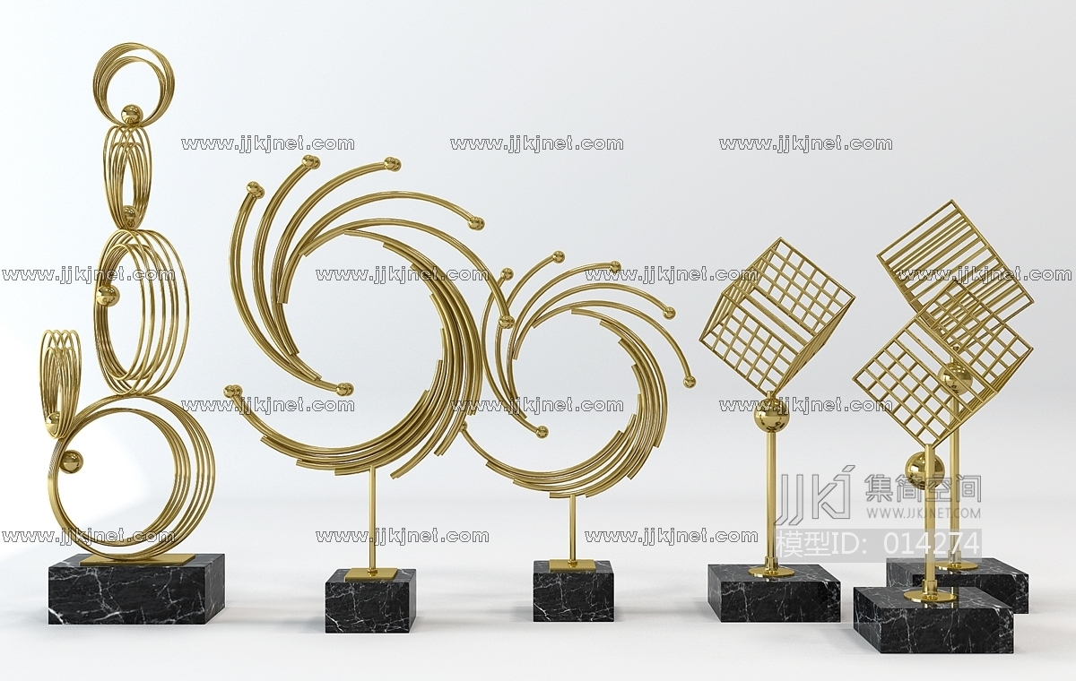 H43-1213现代轻奢装饰品摆件组合3d模型下载-【集简空间】「每日更新」