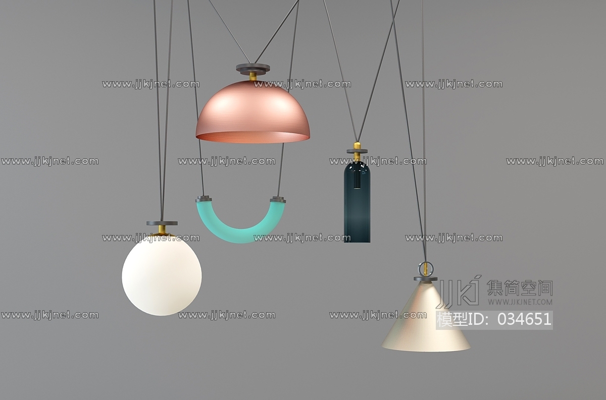 H04 0315现代小吊灯3d模型下载 【集简空间】「每日更新」