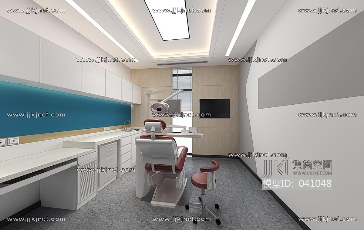 H19 0601现代口腔医院诊所牙医治疗室牙科诊疗室3d模型下载 【集简空间】「每日更新」