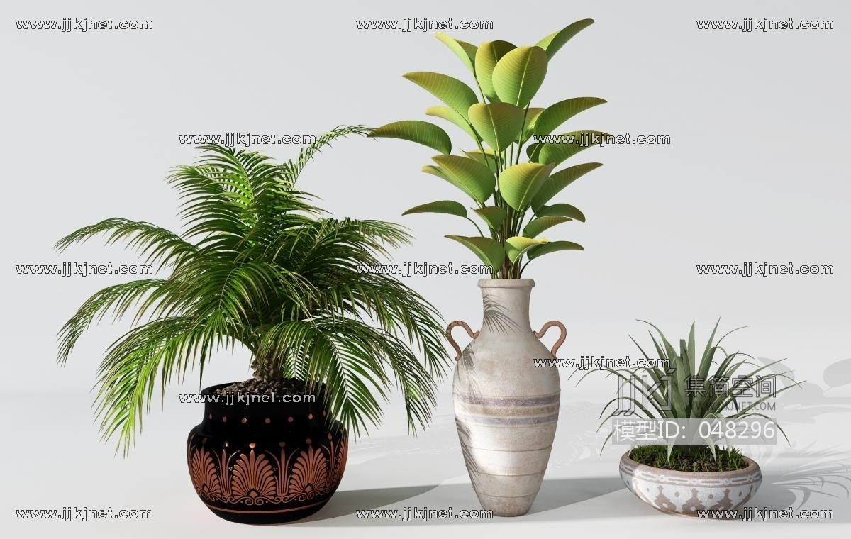 H55 0629植物盆景盆栽绿植花盆3d模型下载 【集简空间】「每日更新」