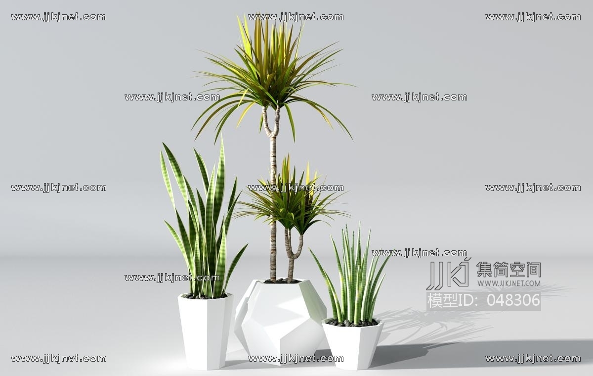 H65 0629植物盆景盆栽绿植花盆3d模型下载 【集简空间】「每日更新」