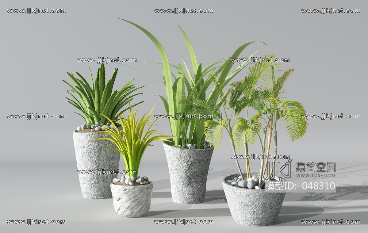 H69 0629植物盆景盆栽绿植花盆3d模型下载 【集简空间】「每日更新」