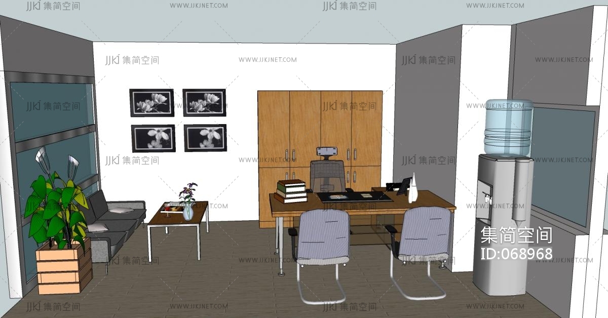 02现代经理办公室su草图模型下载 【集简空间】「每日更新」