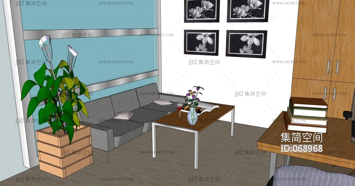 02现代经理办公室su草图模型下载 【集简空间】「每日更新」
