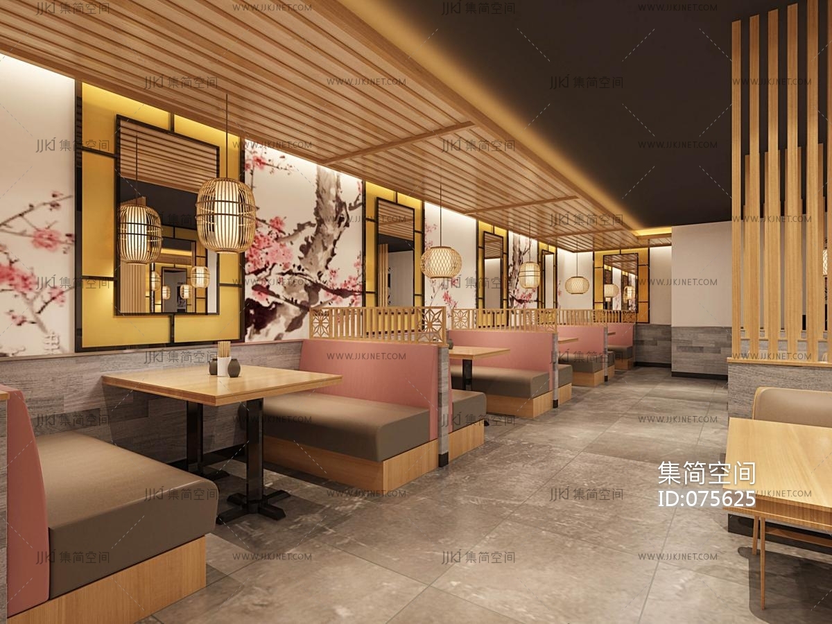 日式餐厅3d模型下载 【集简空间】「每日更新」