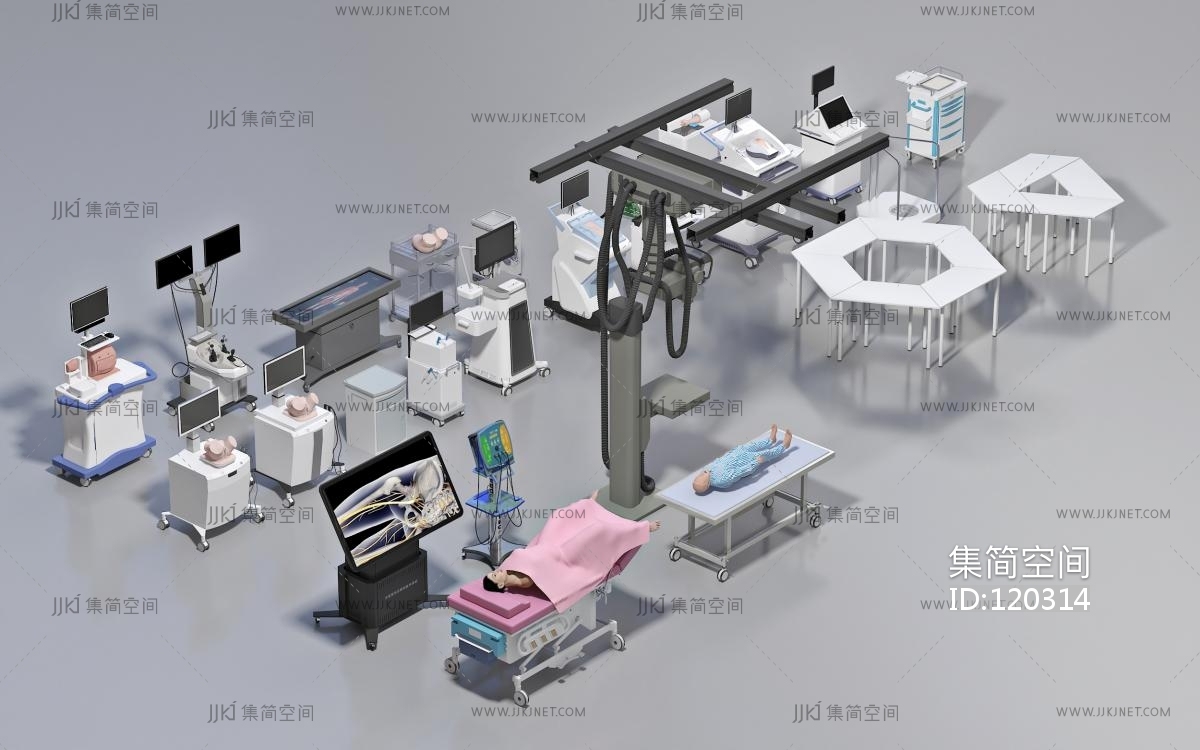 医疗器械器材，病床，产房，诊疗仪手术室设备器材3d模型下载 【集简空间】「每日更新」