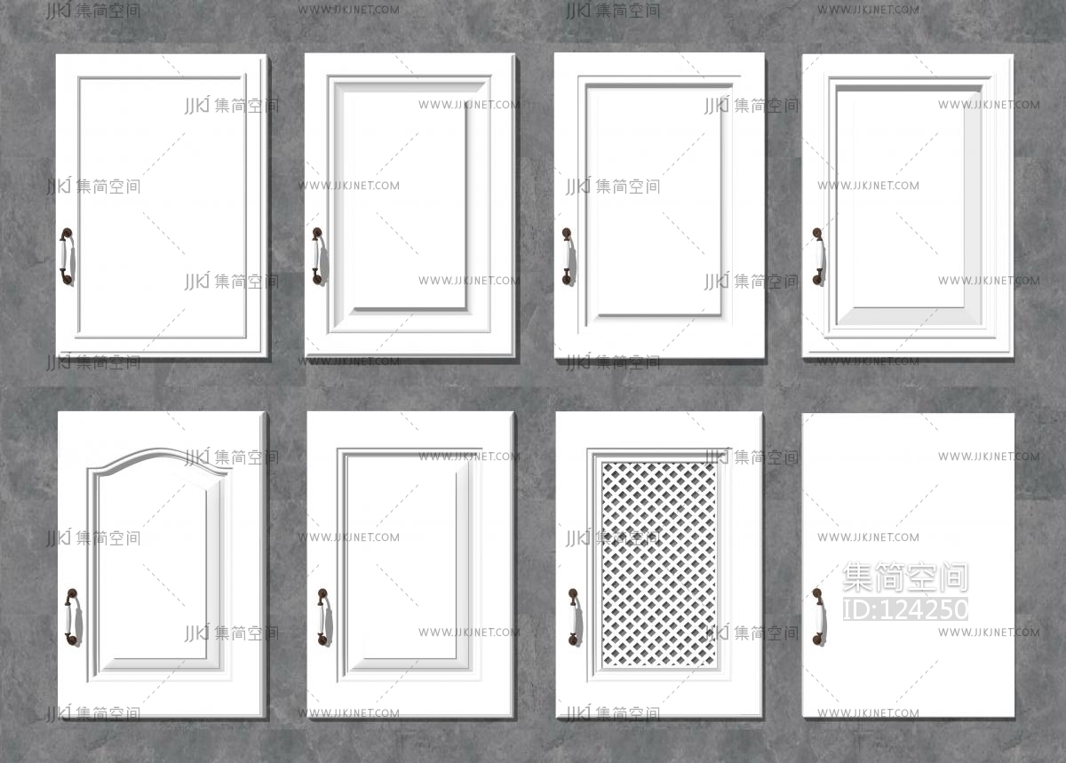 简欧门板柜门橱柜门玻璃柜门橱柜门板su草图模型下载 【集简空间】「每日更新」