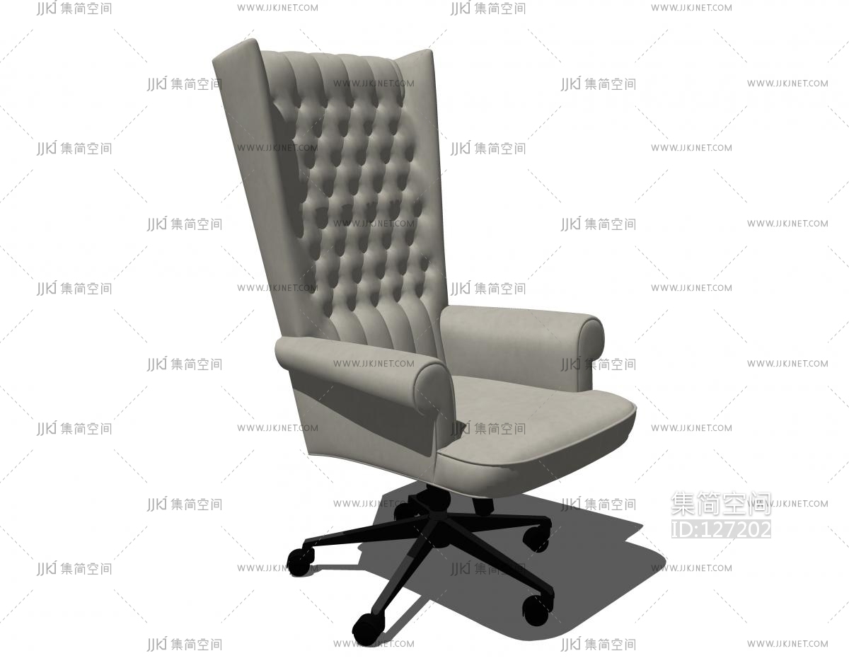 欧式美式皮革办公椅su草图模型下载 【集简空间】「每日更新」