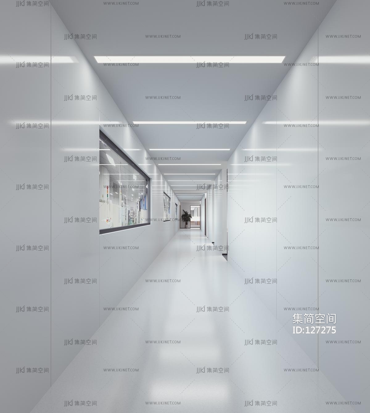 现代办公楼开敞办公区3d模型下载 【集简空间】「每日更新」