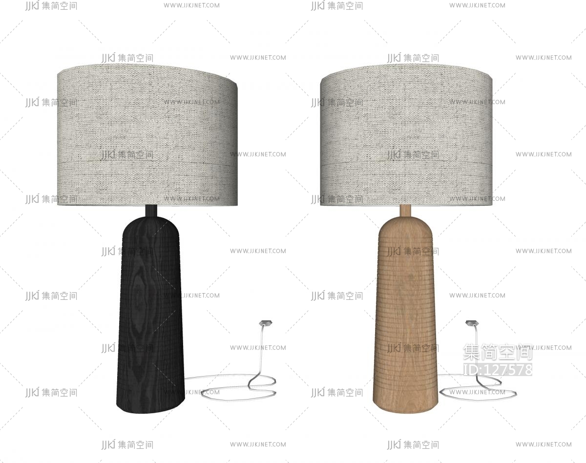 现代台灯,su草图模型下载 【集简空间】「每日更新」