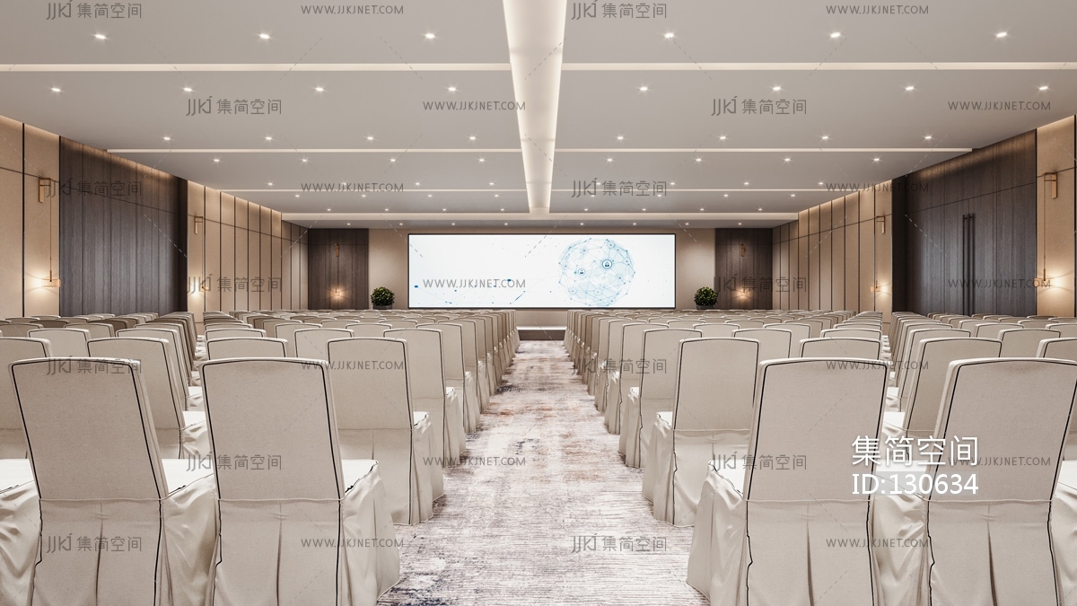 现代会议室 多功能厅3d模型下载 【集简空间】「每日更新」