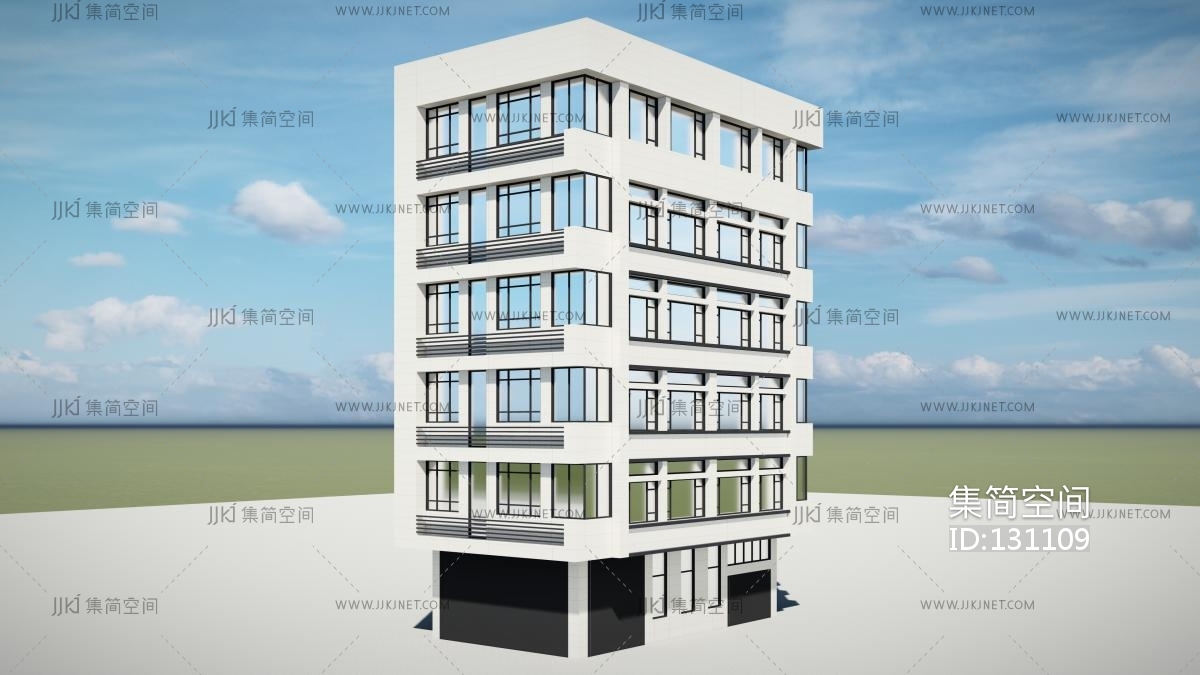 现代多层住宅 Su草图模型下载 【集简空间】「每日更新」