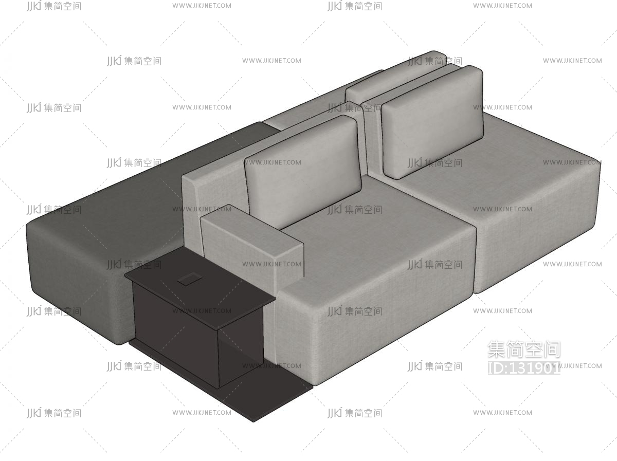 03现代沙发组合 1su草图模型下载 【集简空间】「每日更新」
