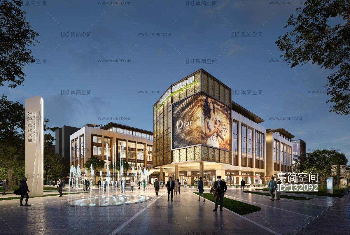 新中式商业综合体su草图模型下载su草图模型下载 【集简空间】「每日更新」