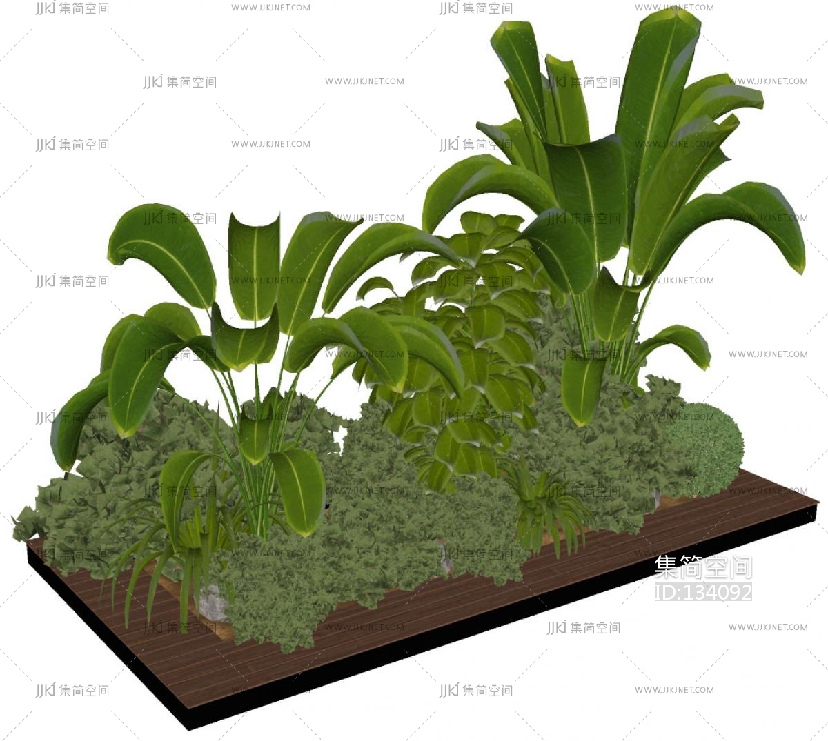 现代植物堆绿植植物景观su模型su草图模型下载 【集简空间】「每日更新」