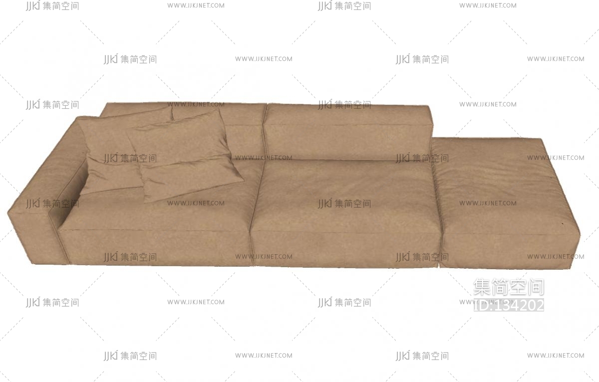 Neowall 现代皮革沙发 Su模型 1su草图模型下载 【集简空间】「每日更新」