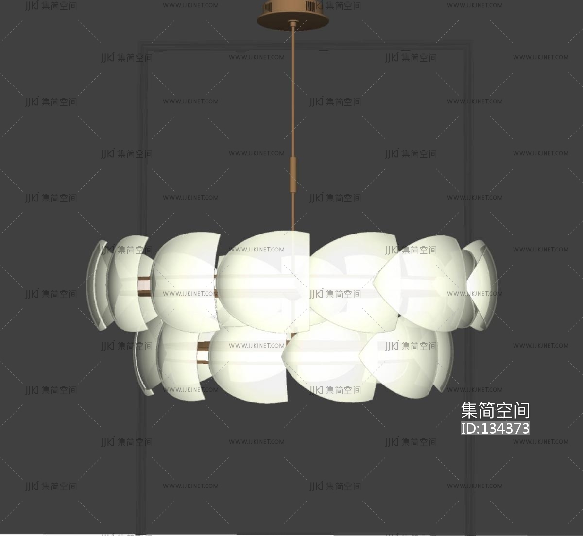 现代双层吊灯su模型su草图模型下载 【集简空间】「每日更新」