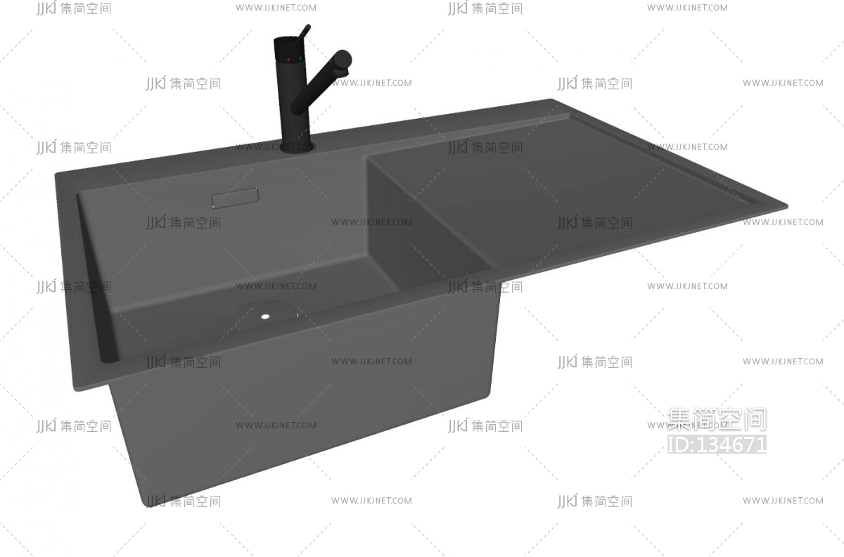 不锈钢洗菜盆 水槽su模型 1su草图模型下载 【集简空间】「每日更新」
