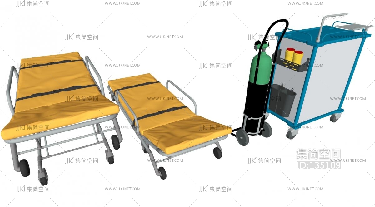现代医院设备病床医疗设备su模型su草图模型下载 【集简空间】「每日更新」