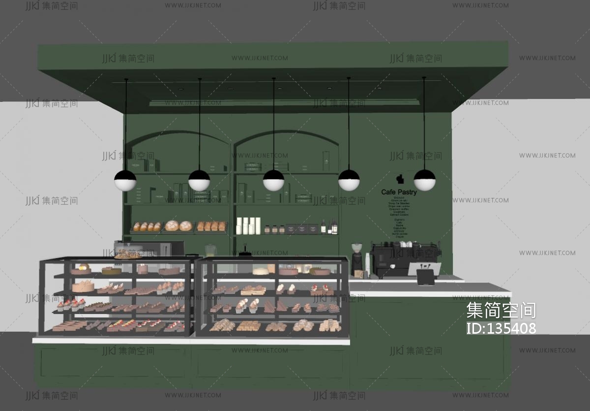 现代水吧台,咖啡店岛台操作台su模型su草图模型下载 【集简空间】「每日更新」