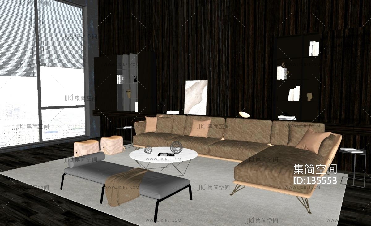 米洛提 Minotti 暗黑风组合沙发su模型su草图模型下载 【集简空间】「每日更新」