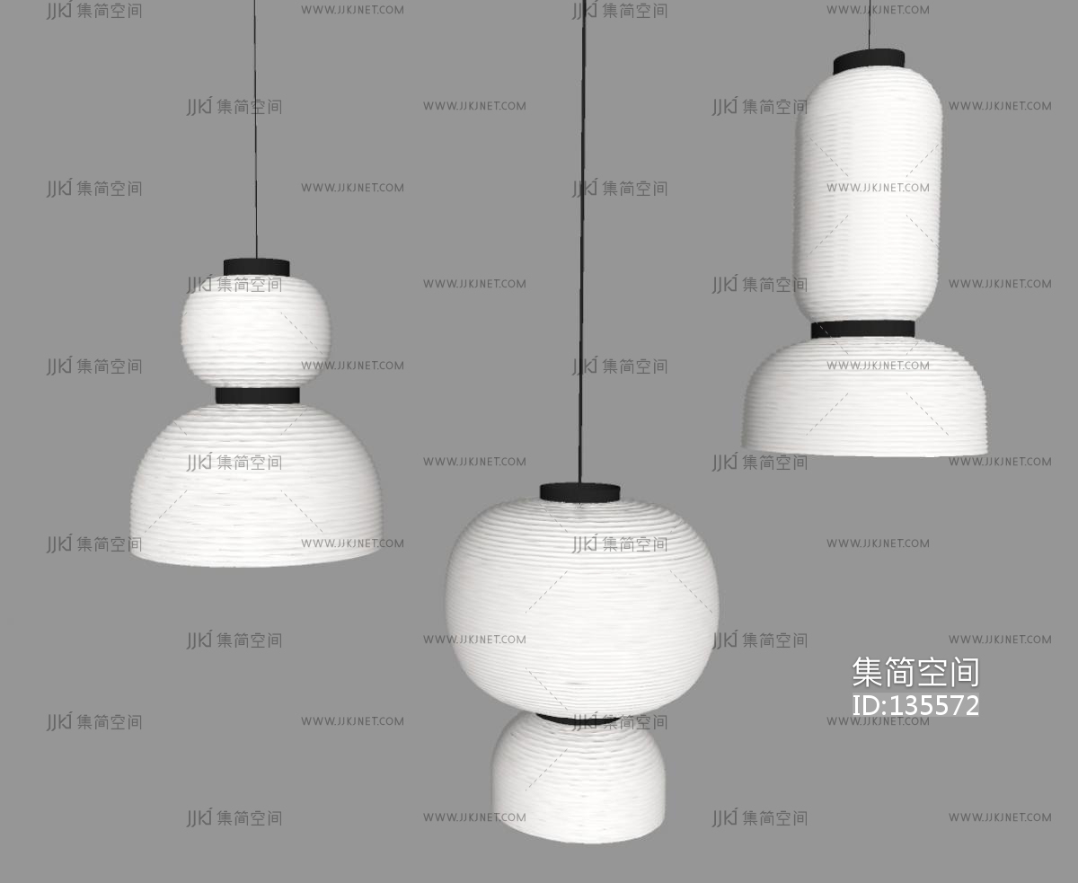 侘寂吊灯su模型 2su草图模型下载 【集简空间】「每日更新」