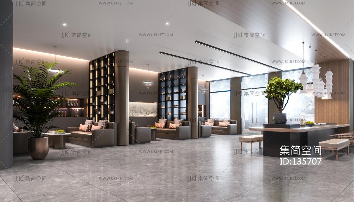现代茶餐厅书院奶茶店su草图模型下载 【集简空间】「每日更新」