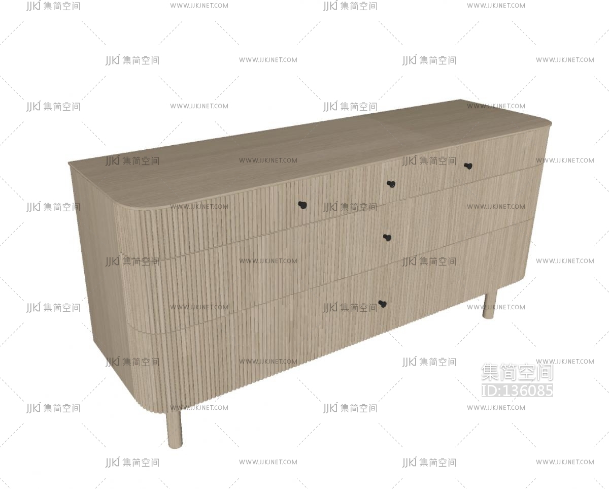 北欧 玄关柜su模型su草图模型下载 【集简空间】「每日更新」