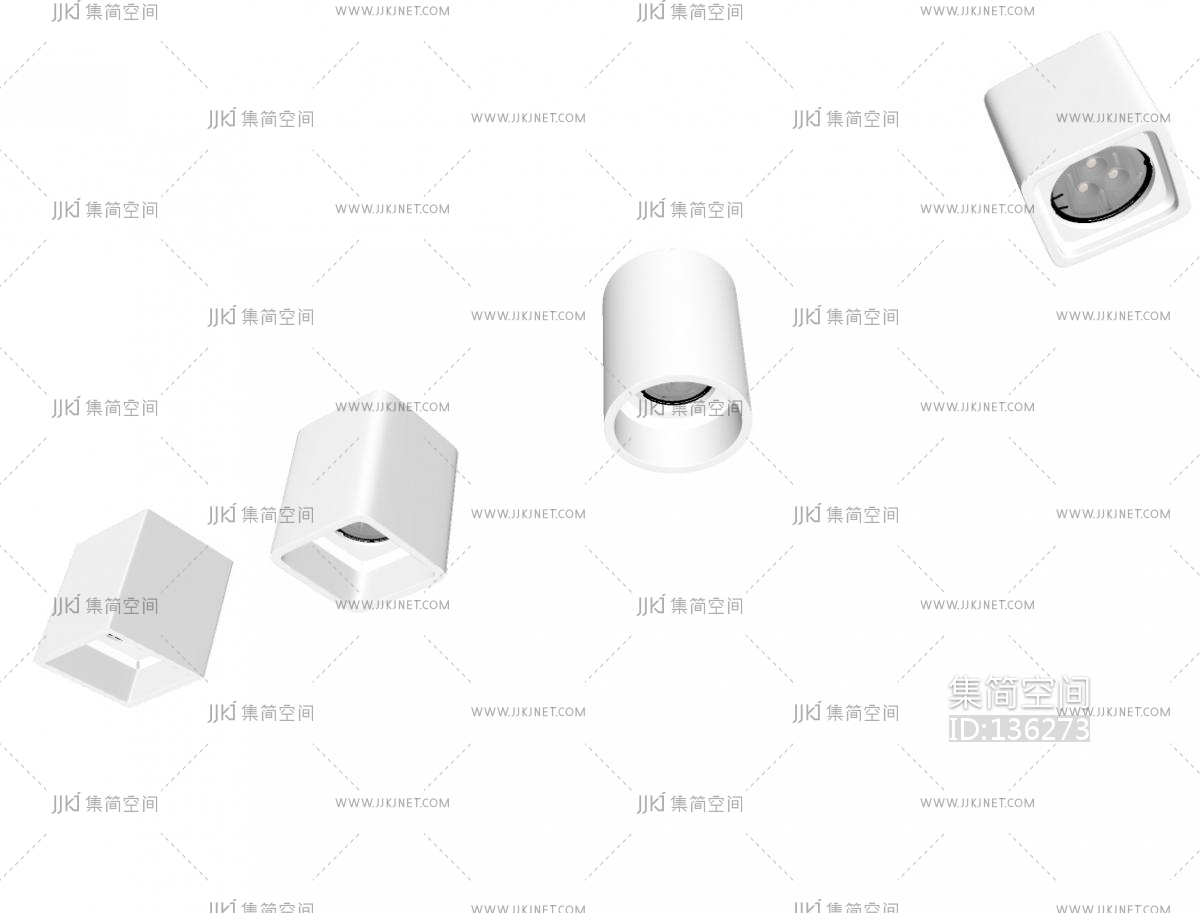 现代筒灯 射灯su模型su草图模型下载 【集简空间】「每日更新」