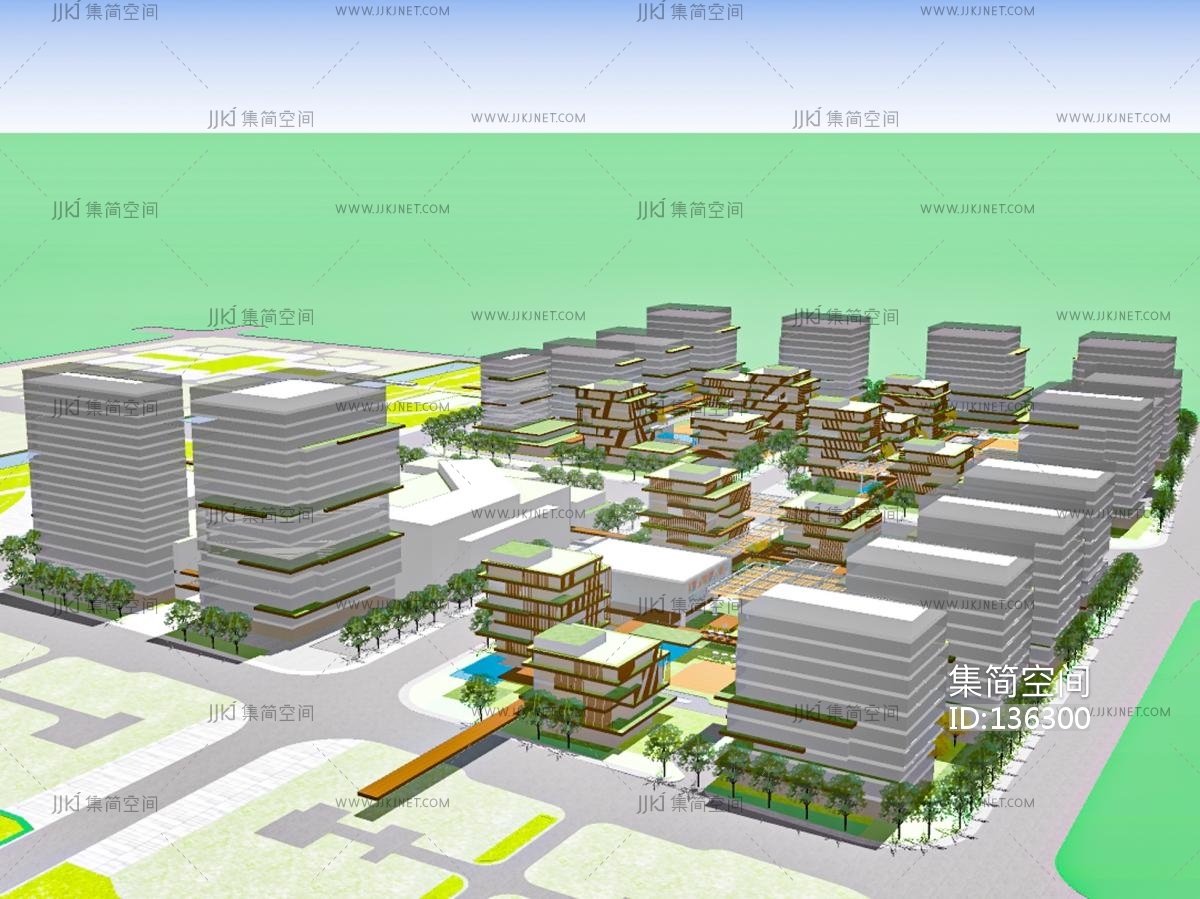 现代工业园区su草图模型下载 【集简空间】「每日更新」