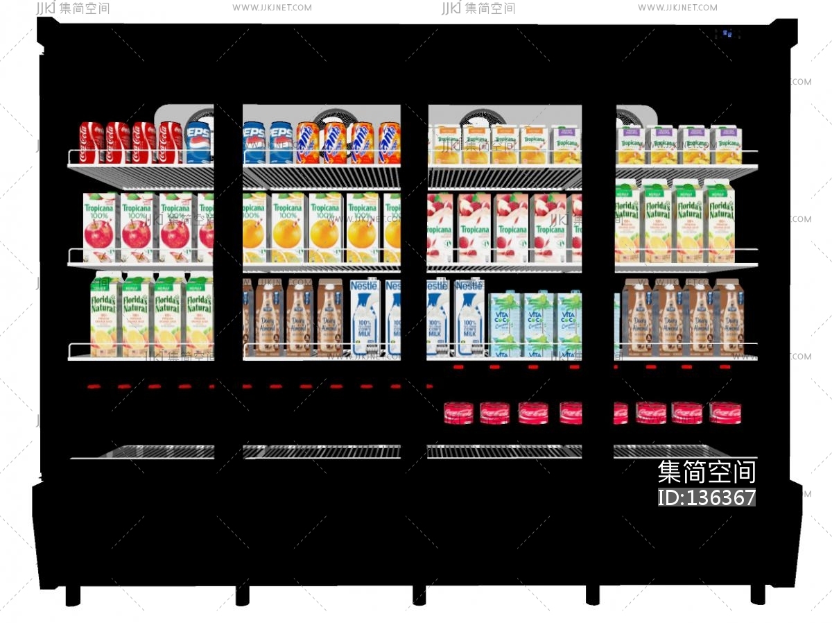 冷饮冷藏柜饮料柜su模型su草图模型下载 【集简空间】「每日更新」