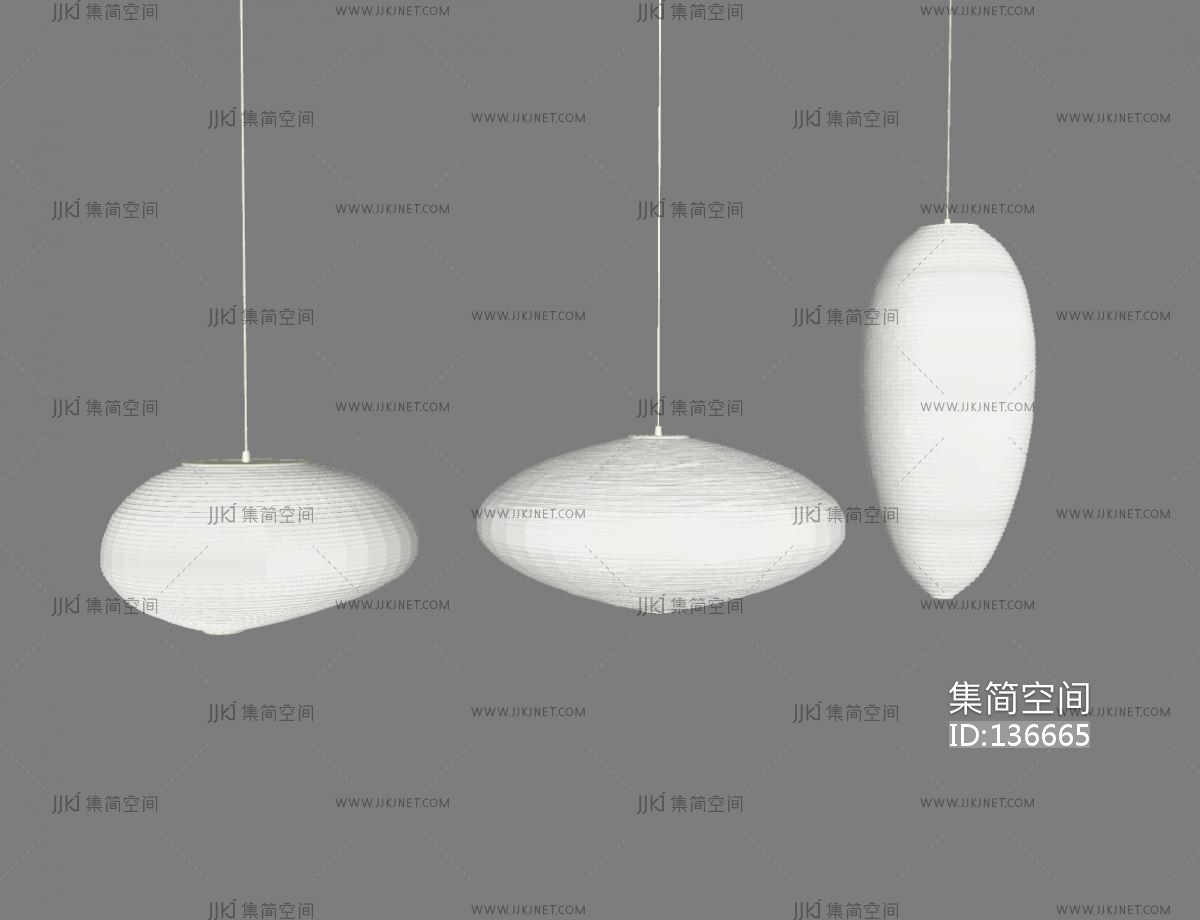 日式吊灯灯笼su模型su草图模型下载 【集简空间】「每日更新」