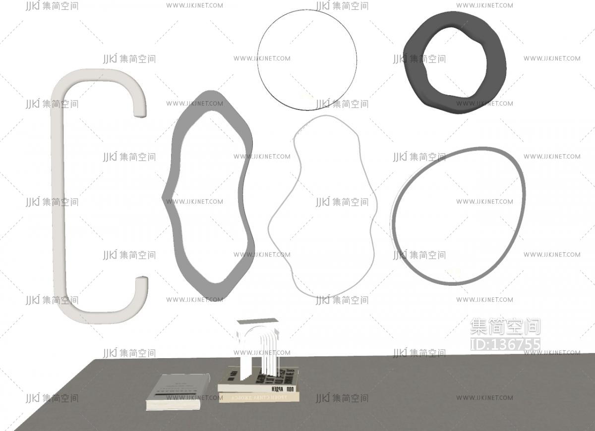异形镜子,全身镜su模型su草图模型下载 【集简空间】「每日更新」