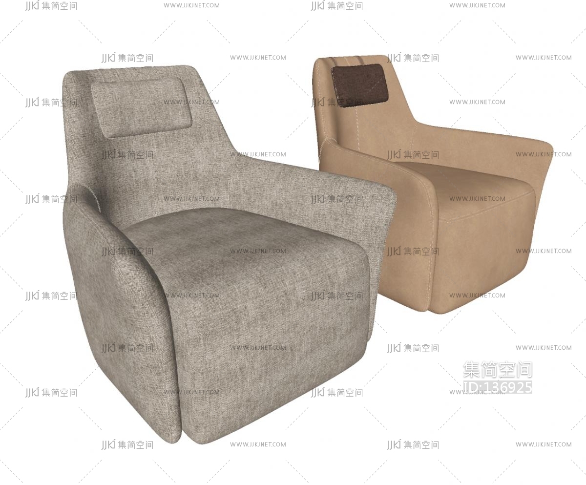 Domkapa休闲沙发su模型su草图模型下载 【集简空间】「每日更新」