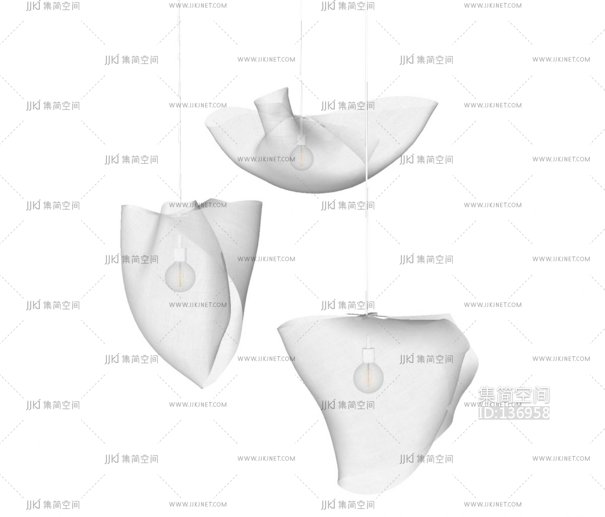 现代异形吊灯 Su模型su草图模型下载 【集简空间】「每日更新」