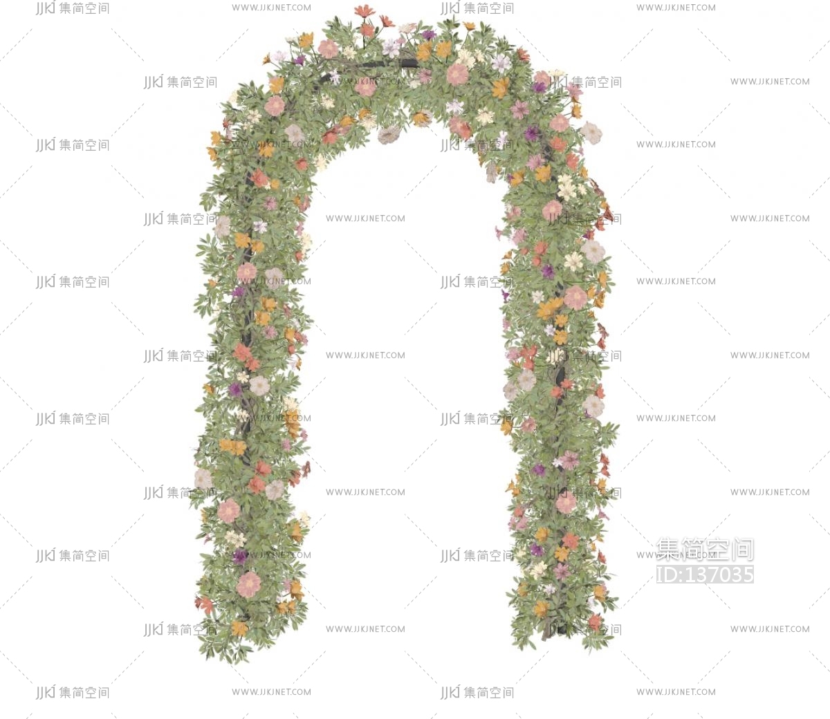 现代绿植花拱门 拱门藤蔓su模型su草图模型下载 【集简空间】「每日更新」