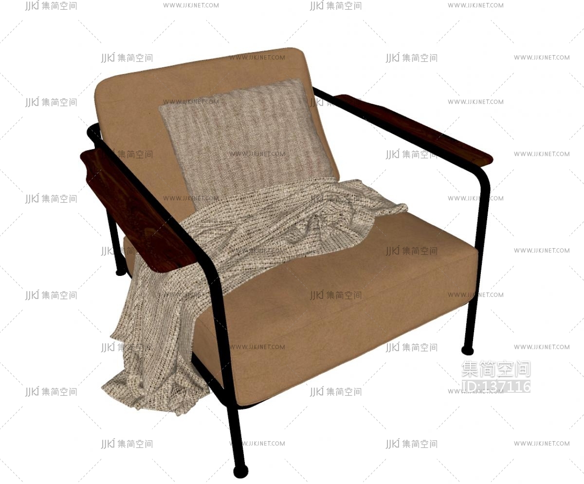 现代休闲椅su模型 Su草图模型下载 【集简空间】「每日更新」