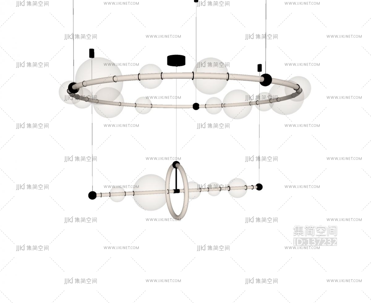 现代球形吊灯su模型su草图模型下载 【集简空间】「每日更新」