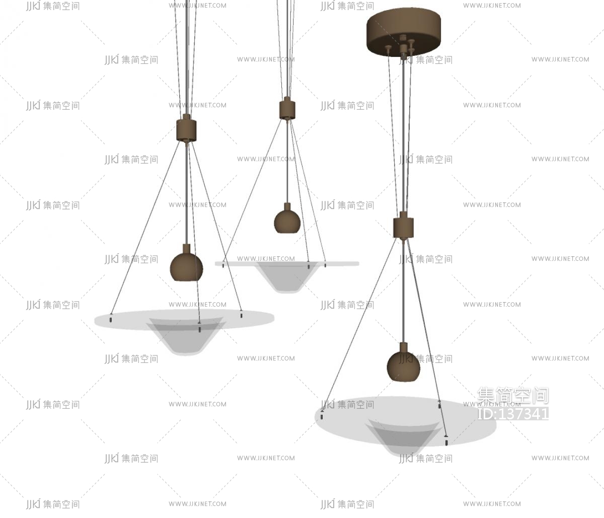 Flos 现代圆环吊灯su模型su草图模型下载 【集简空间】「每日更新」