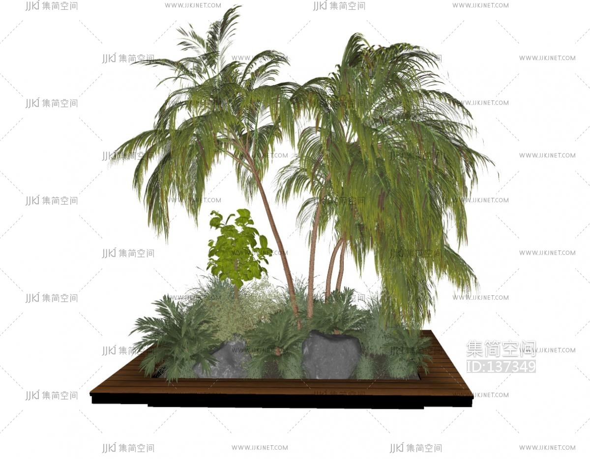 绿植灌木池 ， 树池 Su模型su草图模型下载 【集简空间】「每日更新」