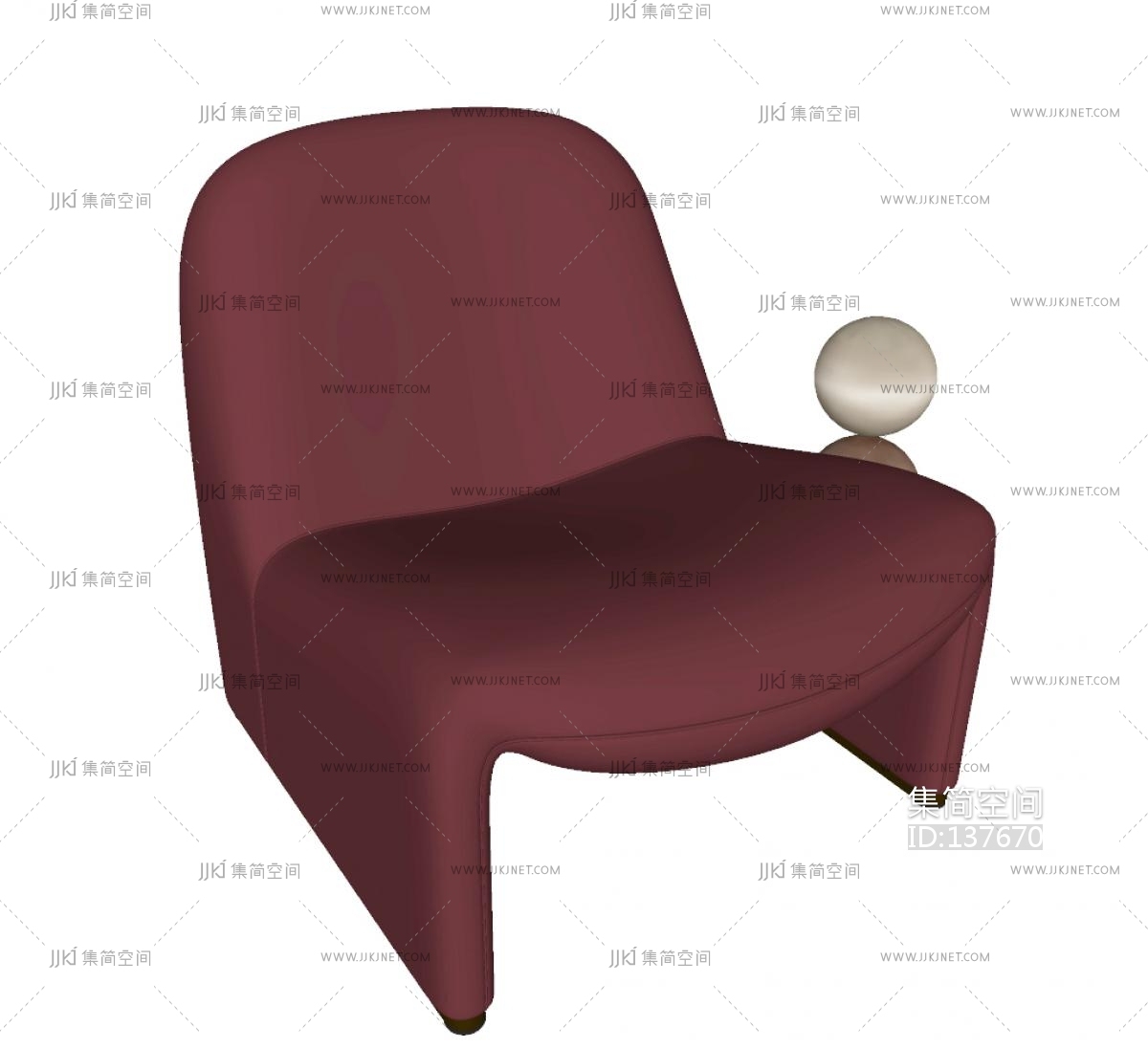 Lounge现代休闲椅su模型su草图模型下载 【集简空间】「每日更新」