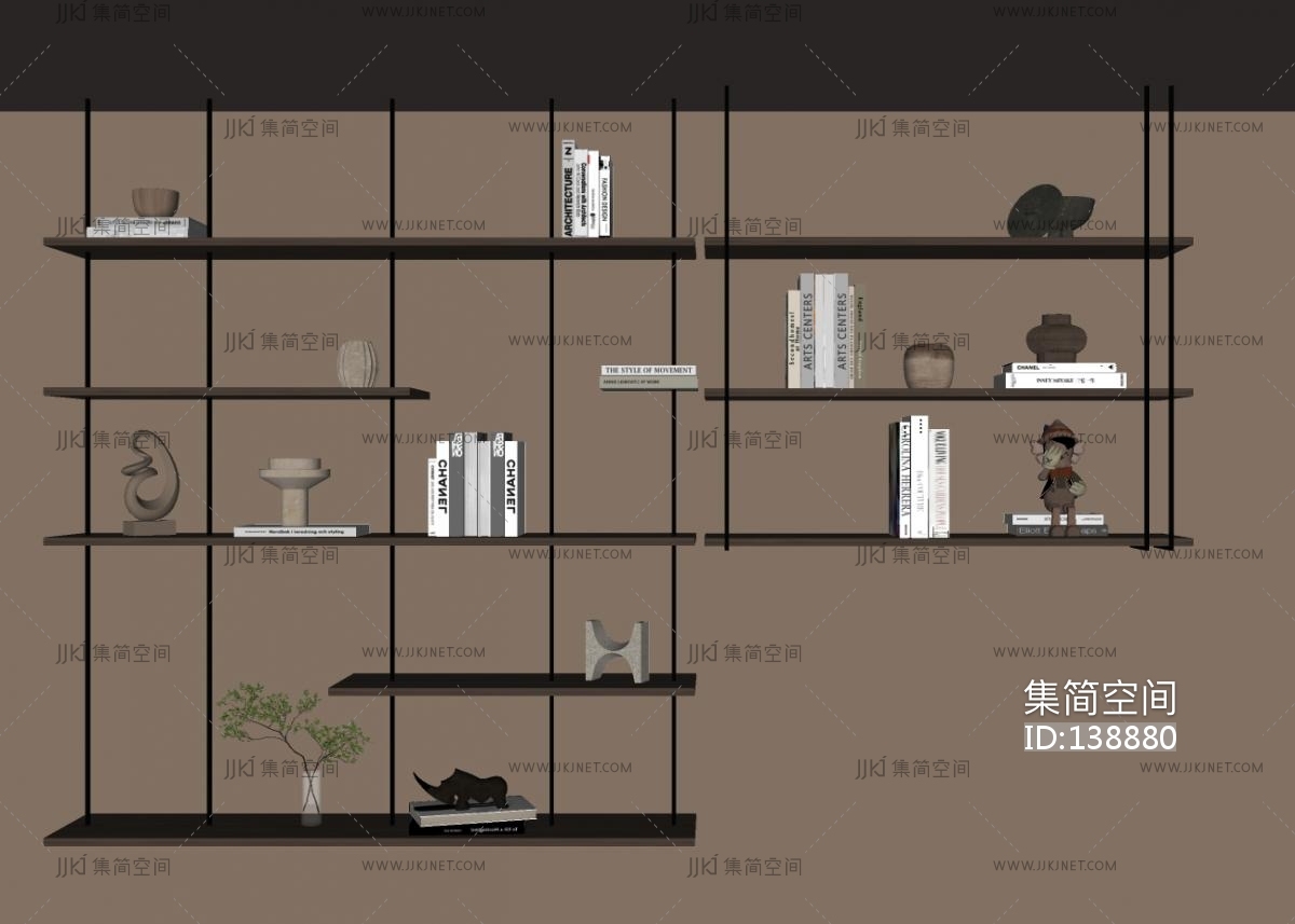 现代置物架,吊架摆件su模型su草图模型下载 【集简空间】「每日更新」