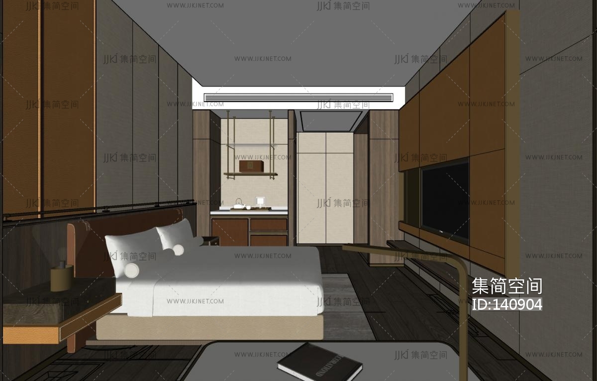 新中式酒店客房su模型su草图模型下载 【集简空间】「每日更新」