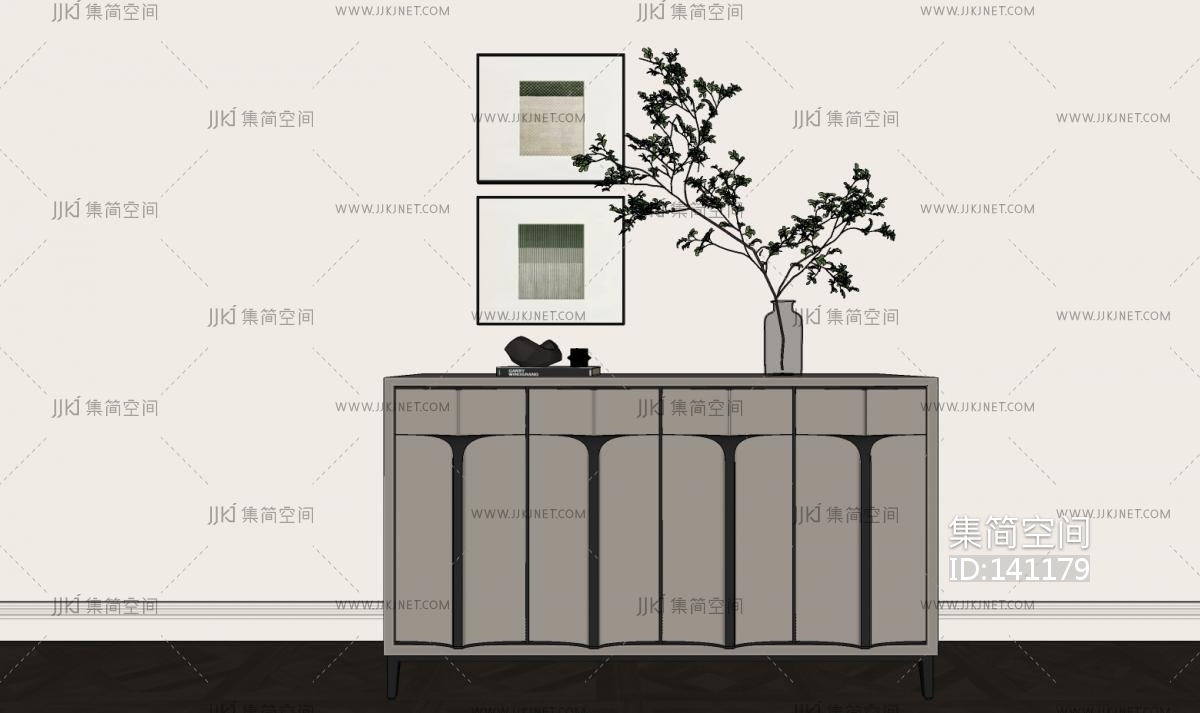 现代玄关柜装饰柜边柜 Su草图模型下载 【集简空间】「每日更新」