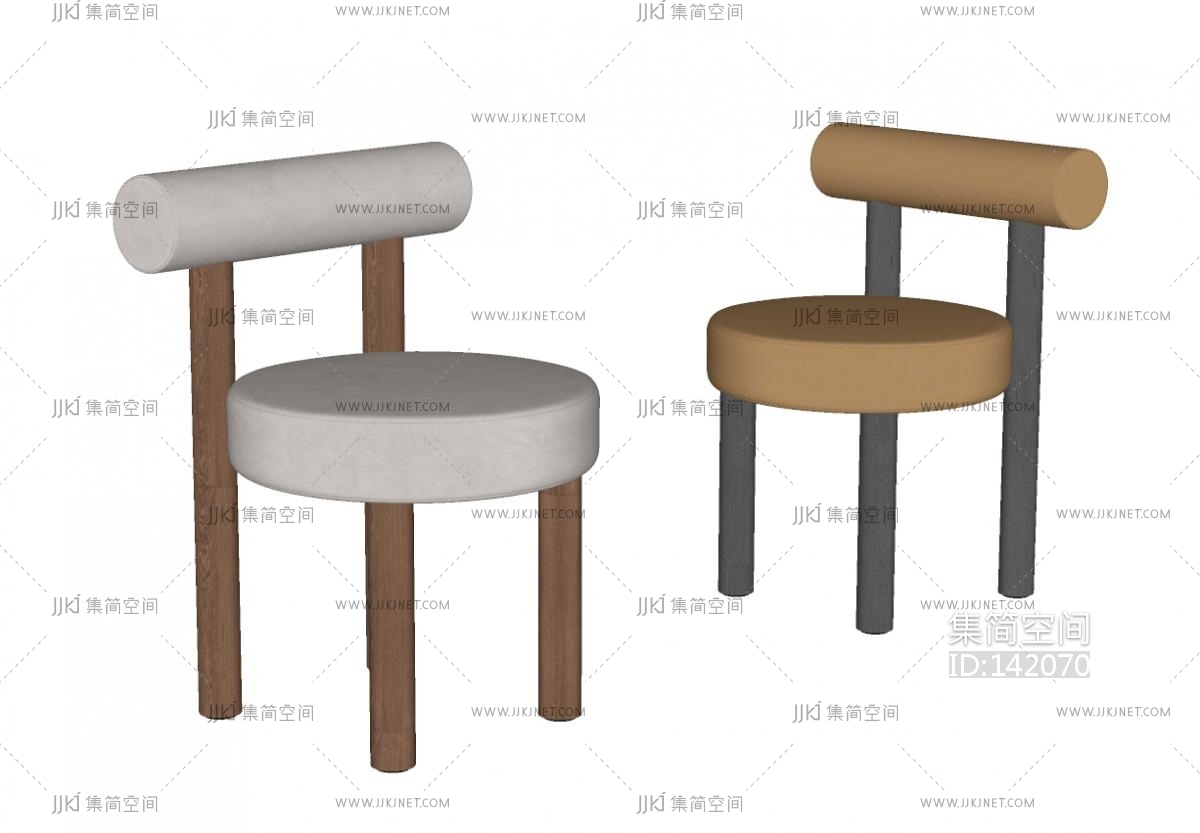 现代餐椅单椅su模型su草图模型下载 【集简空间】「每日更新」