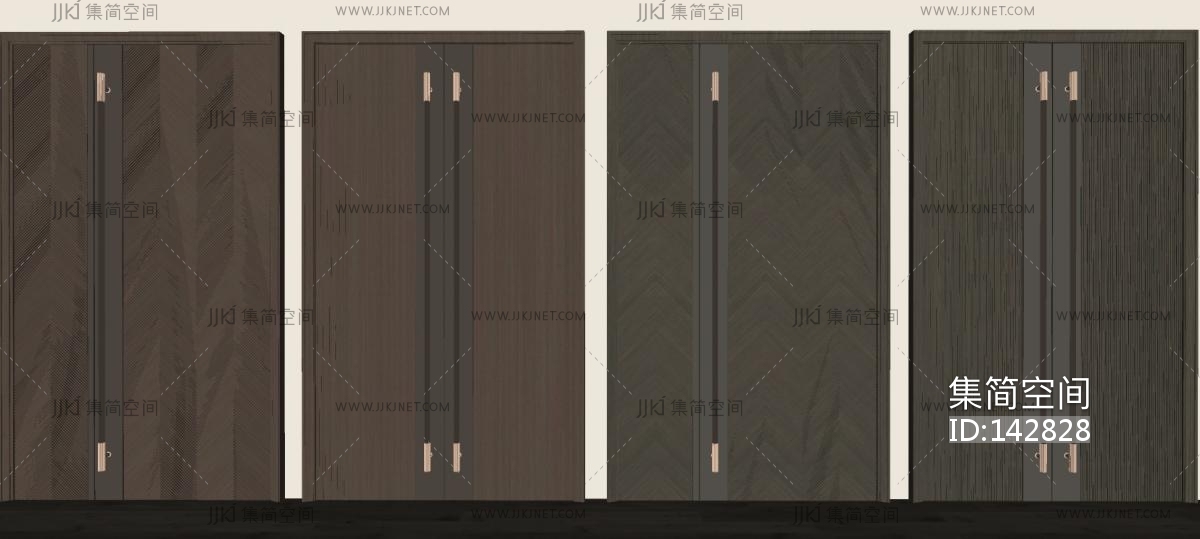 新中式双开门，单开门组合su模型su草图模型下载 【集简空间】「每日更新」
