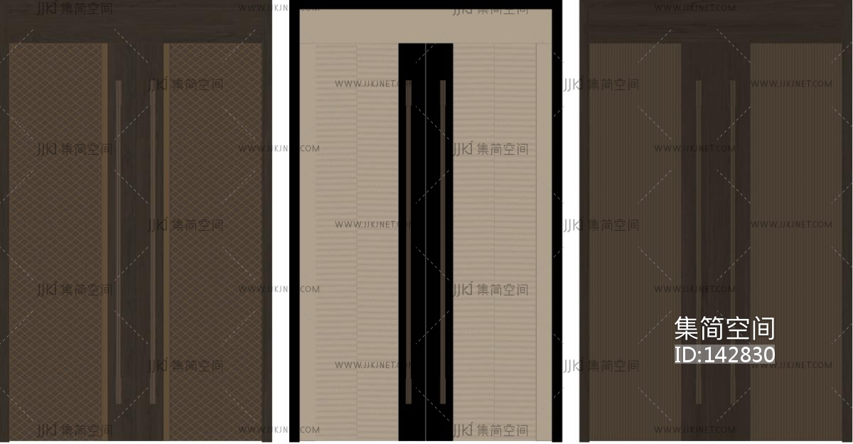 新中式双开门组合su模型su草图模型下载 【集简空间】「每日更新」